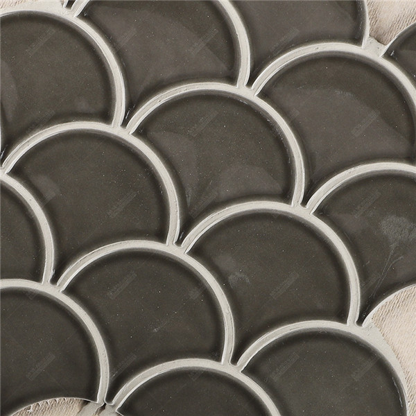Foshan Factory Glossy Glazed Ceramic Dust Grey Fish Sacle Tiles ...
