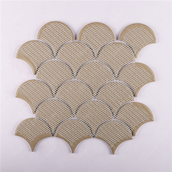 Foshan Factory Glossy Glazed Ceramic Dust Grey Fish Sacle Tiles ...