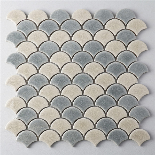 Wholesale Gray Mixed Beige Mini Moroccan Fish Scale Tile Backsplash ...