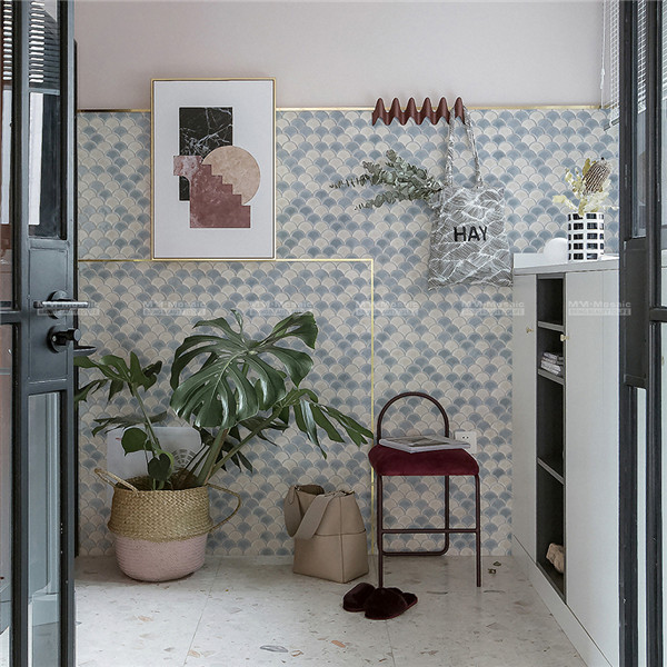 Wholesale Gray Mixed Beige Mini Moroccan Fish Scale Tile Backsplash ...