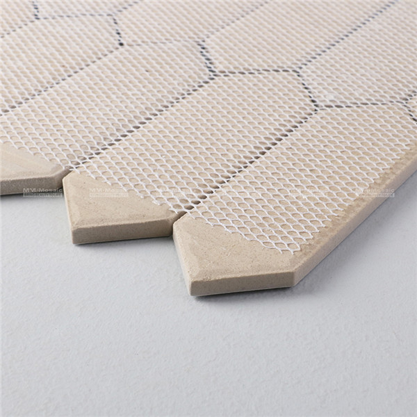 Foshan Vendor Crackle Mix Metallic Porcelain Picket Shape Long Hexagon ...