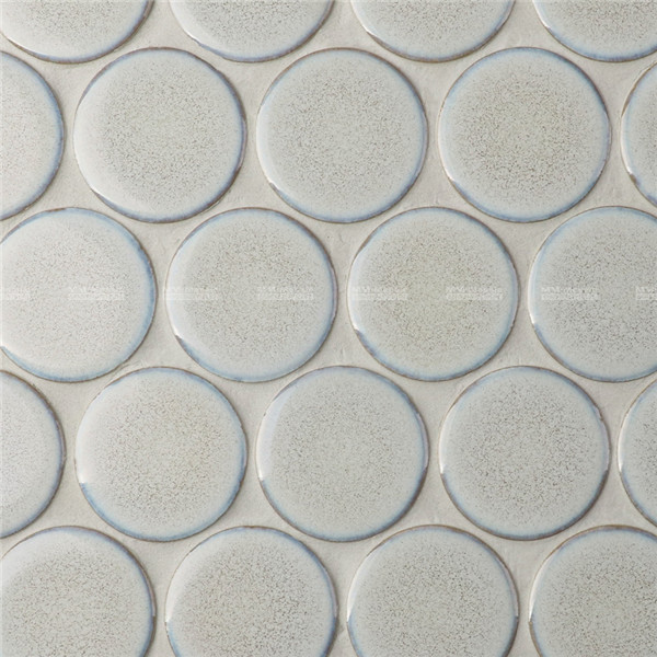 Foshan Manufactuer 48mm Cookie Crystal Glazed Ceramic Grey Circle ...