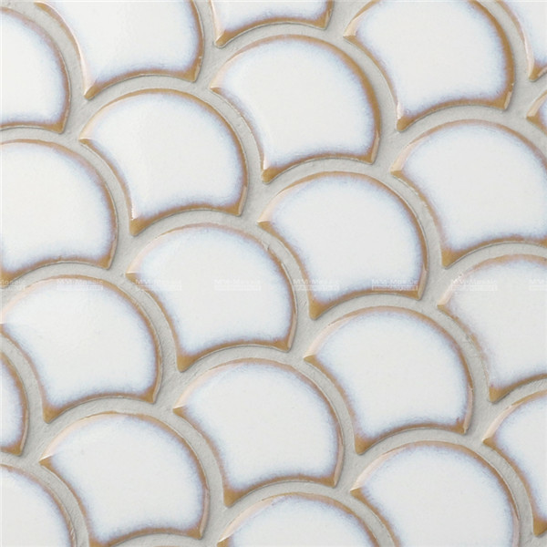 China Wholesaler Glazed Ceramic White Mosaic Mini Fish Scale Tile ...