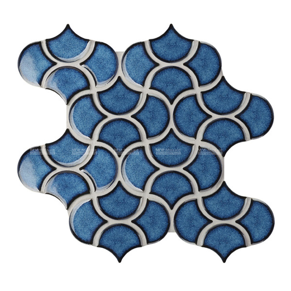 Wholesale Distributor Price Porcelain Mosaic Wave Pattern Mini Blue ...