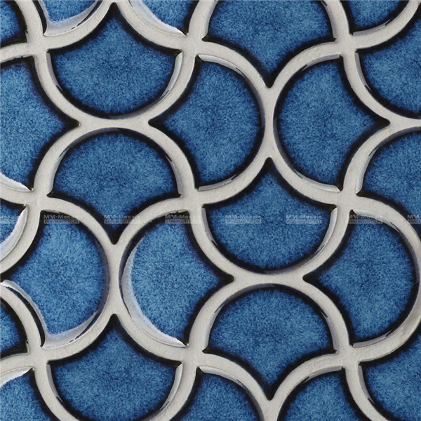 Wholesale Distributor Price Porcelain Mosaic Wave Pattern Mini Blue ...