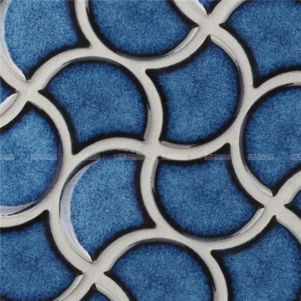 Wholesale Distributor Price Porcelain Mosaic Wave Pattern Mini Blue ...