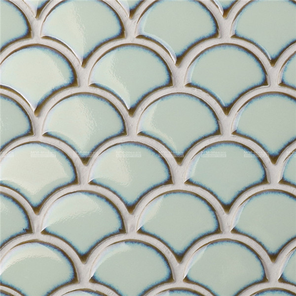 Wholesale Distributor Price Glossy Porcelain Mini Light Green Fishscale ...