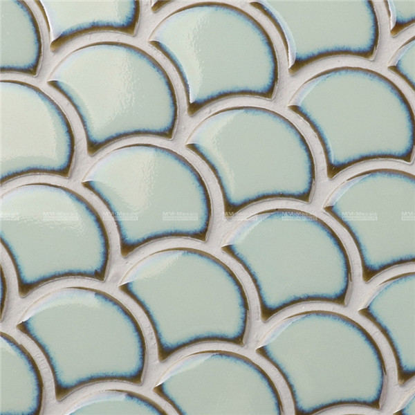Wholesale Distributor Price Glossy Porcelain Mini Light Green Fishscale ...