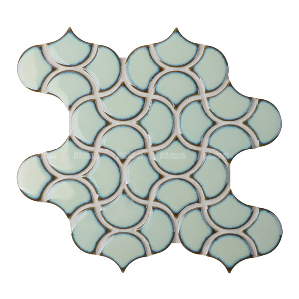 Cheap Distributor Price Wave Pattern Porcelain Mini Light Green Fish ...