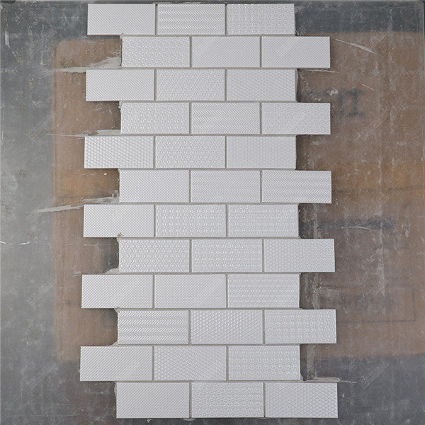 Wholesale Price 45x95mm Textile Pattern Ceramic White Subway Tile ...