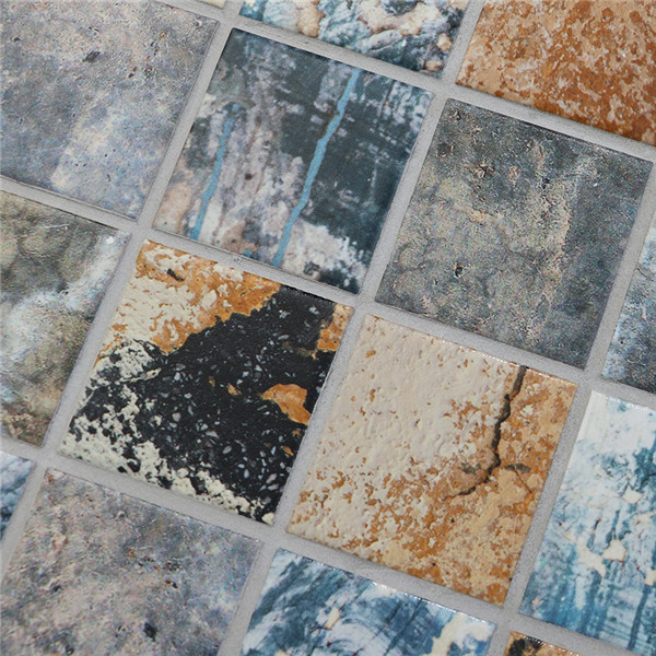 Foshan Factory Inkjet Digital Print 48x48mm Square Moroccan Mosaic ...
