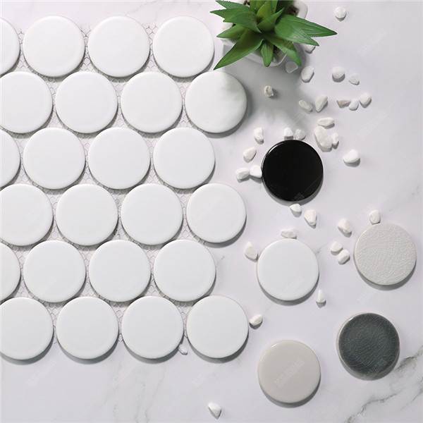 China Manufacturerer 48mm Glossy Mix Crackle Porcelain Larget Circle ...