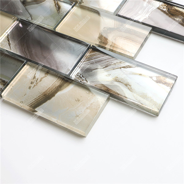 Foshan Wholesale 2x4 Brickbond Clear Laminated Glass Subway Mosaic ...