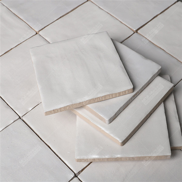 China Wholesale Distributor Glossy Glazed White Square 4"x4" Handmade ...