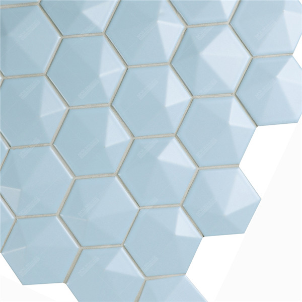 Foshan Wholesale Matte Glazed Sky Blue Ceramic 3d Hexagon Tile ...