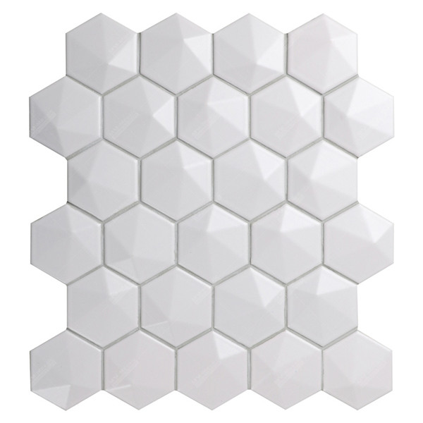 Foshan Supplies Wholesale Porcelain 3D Light Grey Hexagon Tile Kitchen ...