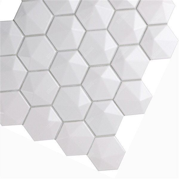 Foshan Supplies Wholesale Porcelain 3D Light Grey Hexagon Tile Kitchen ...