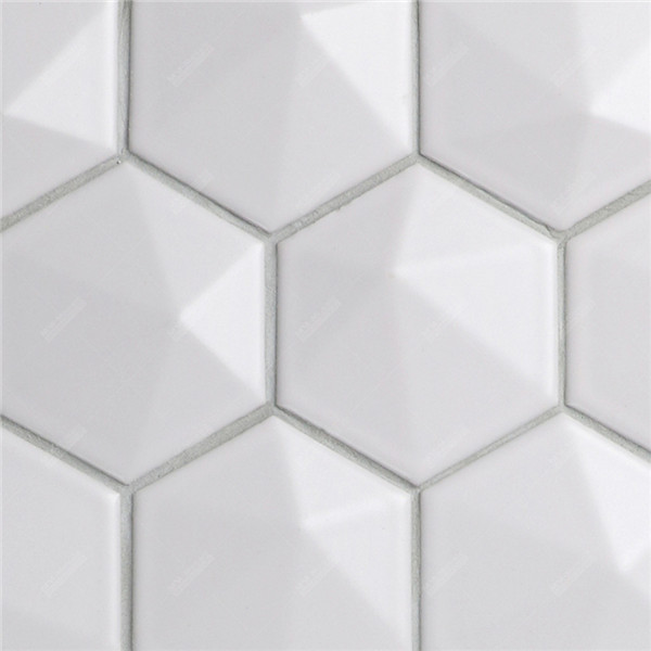 Foshan Supplies Wholesale Porcelain 3D Light Grey Hexagon Tile Kitchen ...