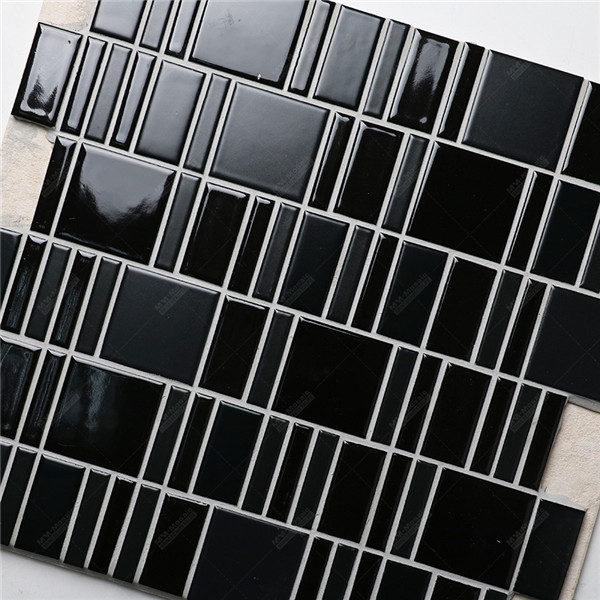 Wholesale Piano Design Glossy and Matte Black Ceramic Mosaic Tile ...