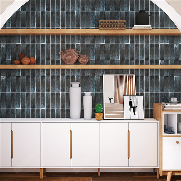 Wholesale Wavy Surface 60x200mm Porcelain Glazed Blue Subway Tile ...