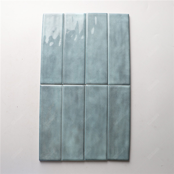 Foshan Wholesale 60x200mm Glazed Porcelain Light Blue Wavy Subway Tile ...