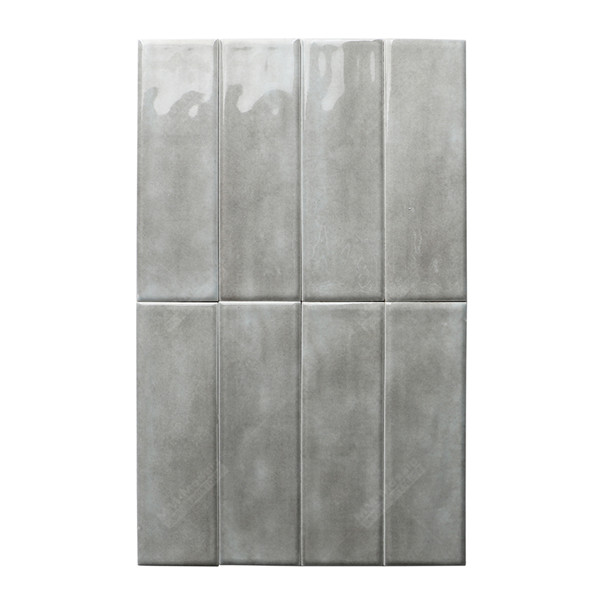 Foshan Manufacturer 60x200mm Glazed Porcelain Light Grey Wavy Subway ...