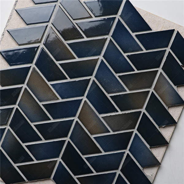 Foshan Wholesale Price Trapezoid Shape Porcelain Glazed Blue Ceramic ...