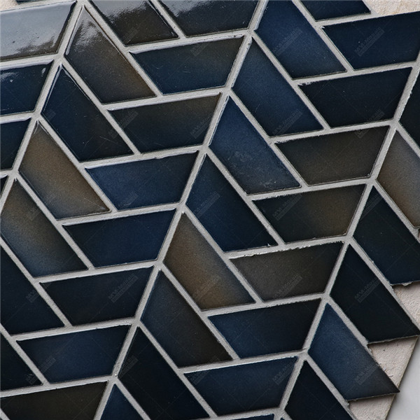 Foshan Wholesale Price Trapezoid Shape Porcelain Glazed Blue Ceramic ...