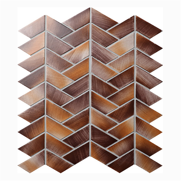 China Wholesale Price Hand-crafted Ceramic Matte Brown Mosaic Trapezoid ...