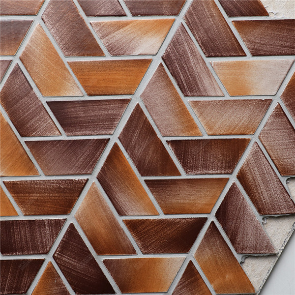 China Wholesale Price Hand-crafted Ceramic Matte Brown Mosaic Trapezoid ...