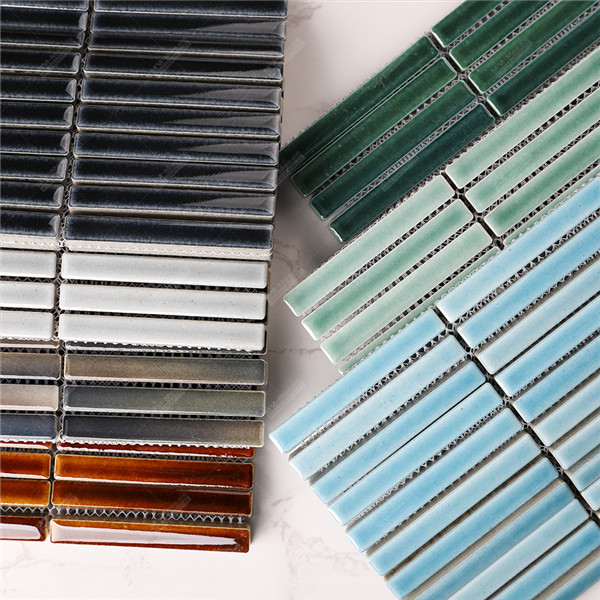 Foshan Supplier Wholesale 12x92mm Stackbond Porcelain Dark Brown Finger ...