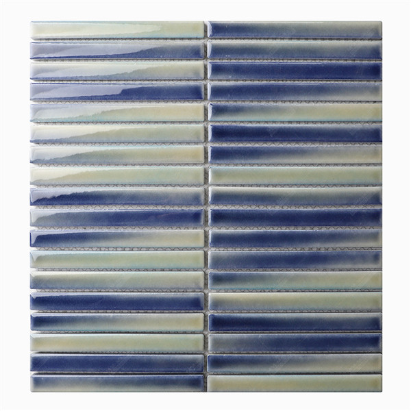 China Manufacturer 15x145mm Stackbond Ceramic Glazed Beige Blue Mixed ...
