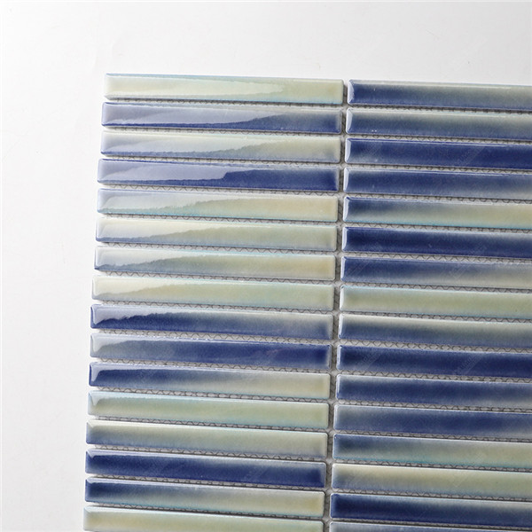 China Manufacturer 15x145mm Stackbond Ceramic Glazed Beige Blue Mixed ...
