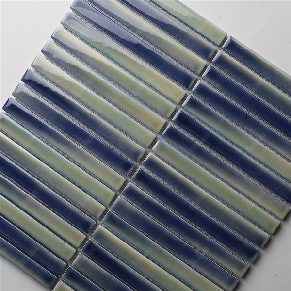 China Manufacturer 15x145mm Stackbond Ceramic Glazed Beige Blue Mixed ...