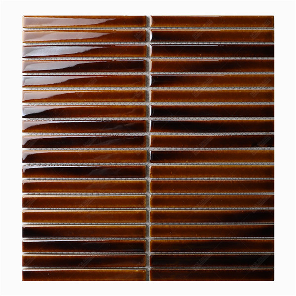 15x145mm Stackbond Glazed Gradient Dark Brown Porcelain Kit Kat Tile ...