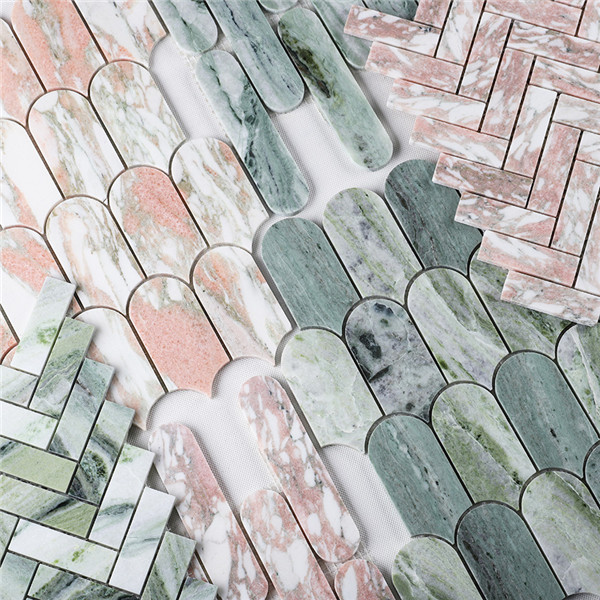 Foshan Manufacturer Polihsed Honed Ming Green Marble Mosaic Tiles ...