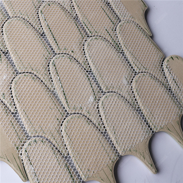 New Trending Feather Shape Ceramic Gradient Glossy Light Blue Mosaic ...