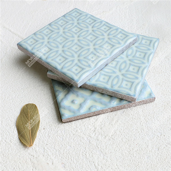 Wholesale Mould Surface Inkjet Print Glazed Blue Grey Square Ceramic ...