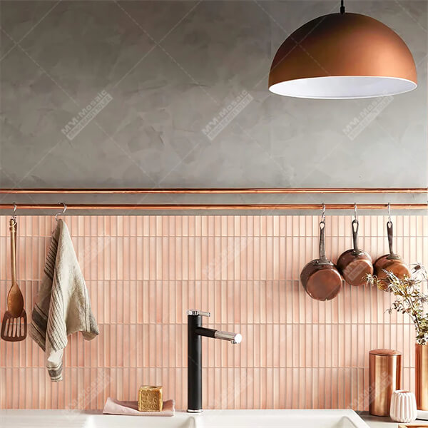 Foshan Manufacturer Pink 12x92mm Stackbond Ceramic Mosaic Finger Kitkat ...