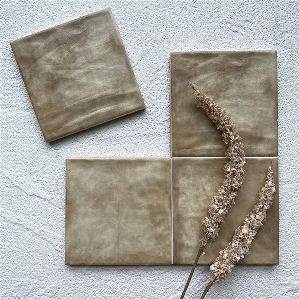 Wholesale 4x4 Inch Ceramic Yellowish Brown Square Tile for Kitchen ...