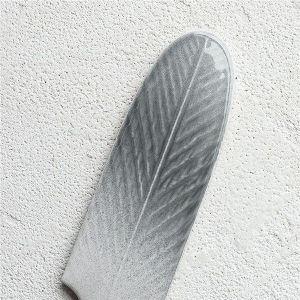 Wholesale Free Sample Glazed Gray Handmade Backsplash Tile Feather ...