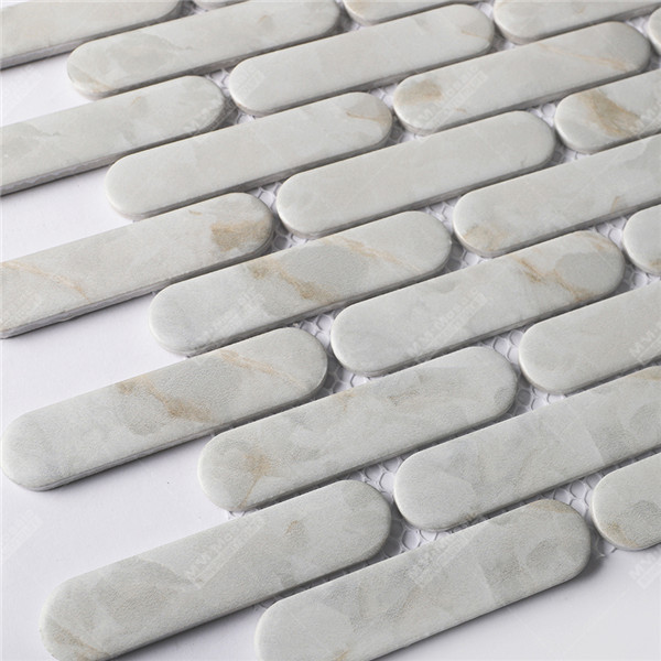 Wholesale Inkjet Printing Volakas White Matte Marble Look Ceramic Oval ...