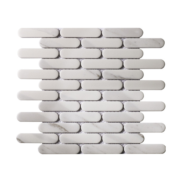 Wholesale Ink-jet Printing Matte Marble Look Oval Shape Ceramic Carrara ...