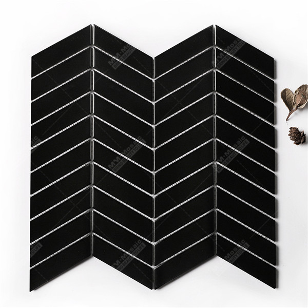 Foshan Factory Supplier Porcelain Matte Glazed Kitchen Black Chevron ...
