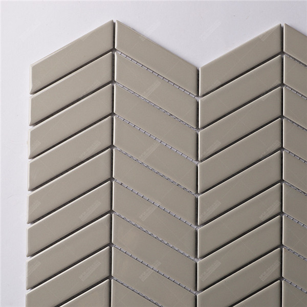 Wholesale Distributor Price Glossy Glazed Ceramic Mosaic Chevron Grey ...
