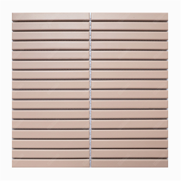 15x145mm Stackbond Matte Glazed Porcelain Mosaic Pink Finger Tiles for ...