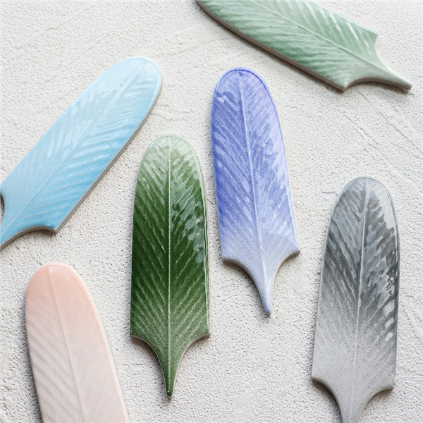 Handmade Gradient Sky Blue Feather Shape Modern Kitchen Contemporary ...