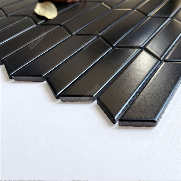 China Foshan Factory Parallelogram Pattern Porcelain Glazed Matte Black ...