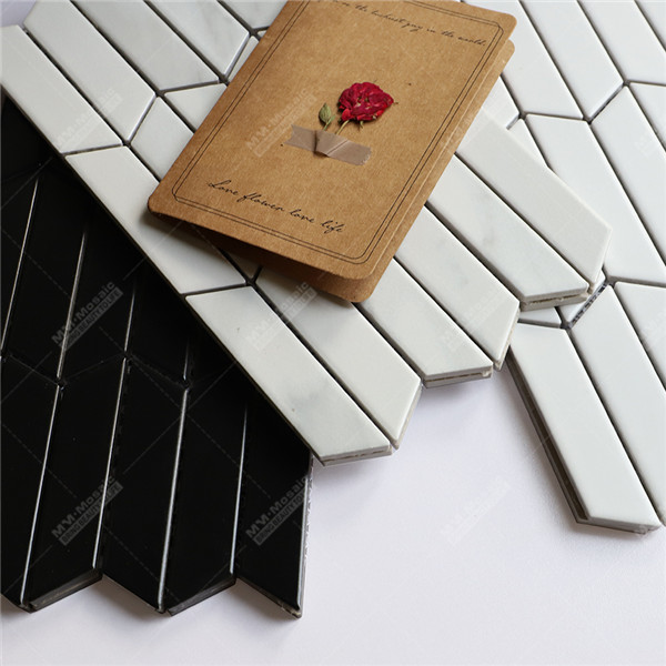 China Foshan Factory Parallelogram Pattern Porcelain Glazed Matte Black ...