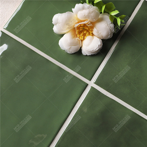 Foshan Manufacturer 120x120mm High Glossy Green Ceramic Square Bathroom ...